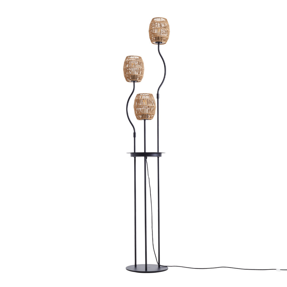 3-Light Braid Lampshade E27 Tray Table Floor Lamp, FI1132(Ver.2) – EVER ...
