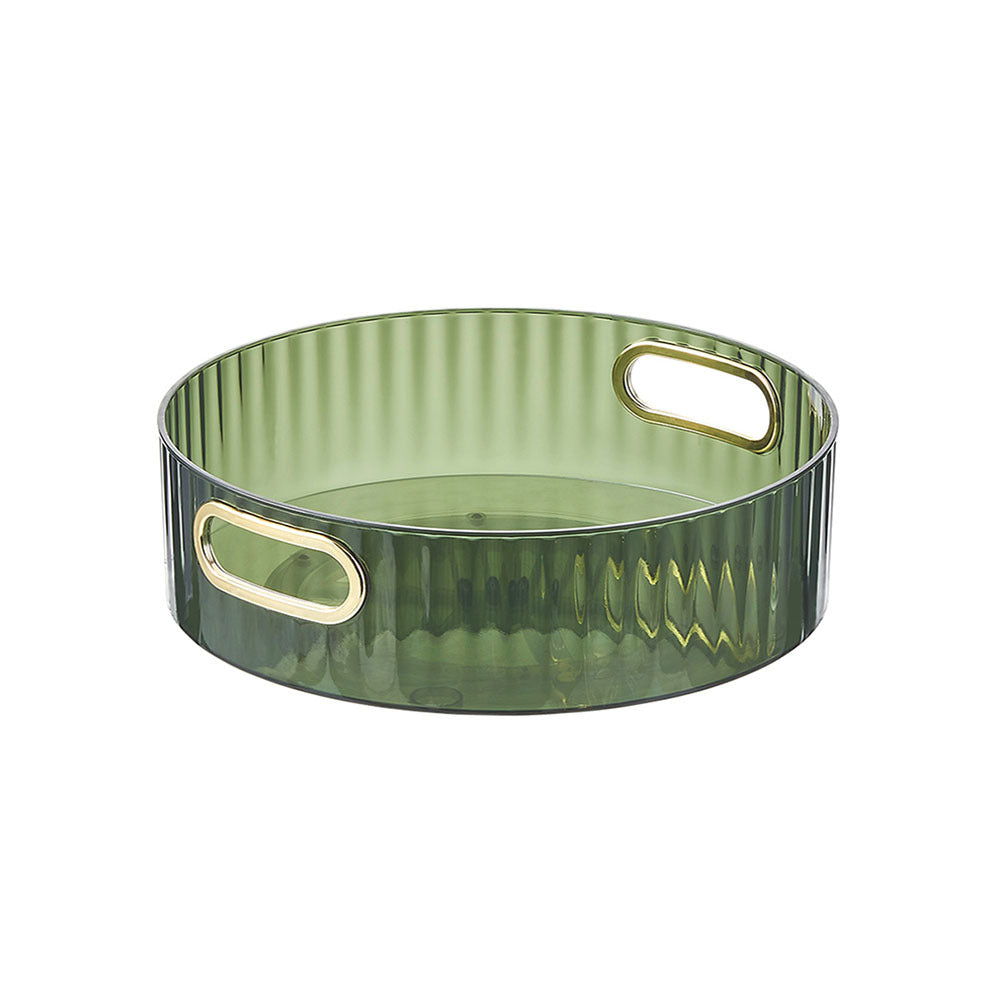Livingandhome Luxurious Round Rotating Storage Tray with Handles, WM00 ...