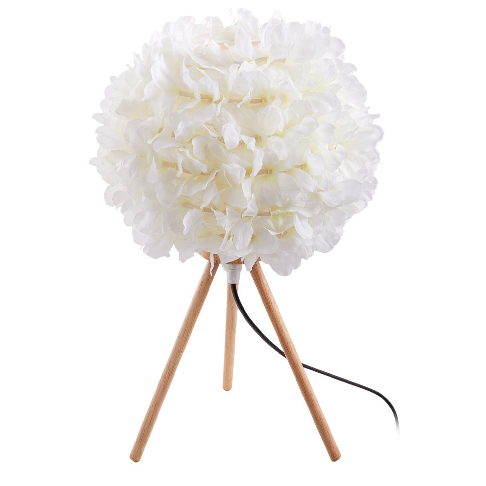 E27 Fabric Lampshade Wooden Tripod Base Table Lamp Fixtures Decor - Wa ...