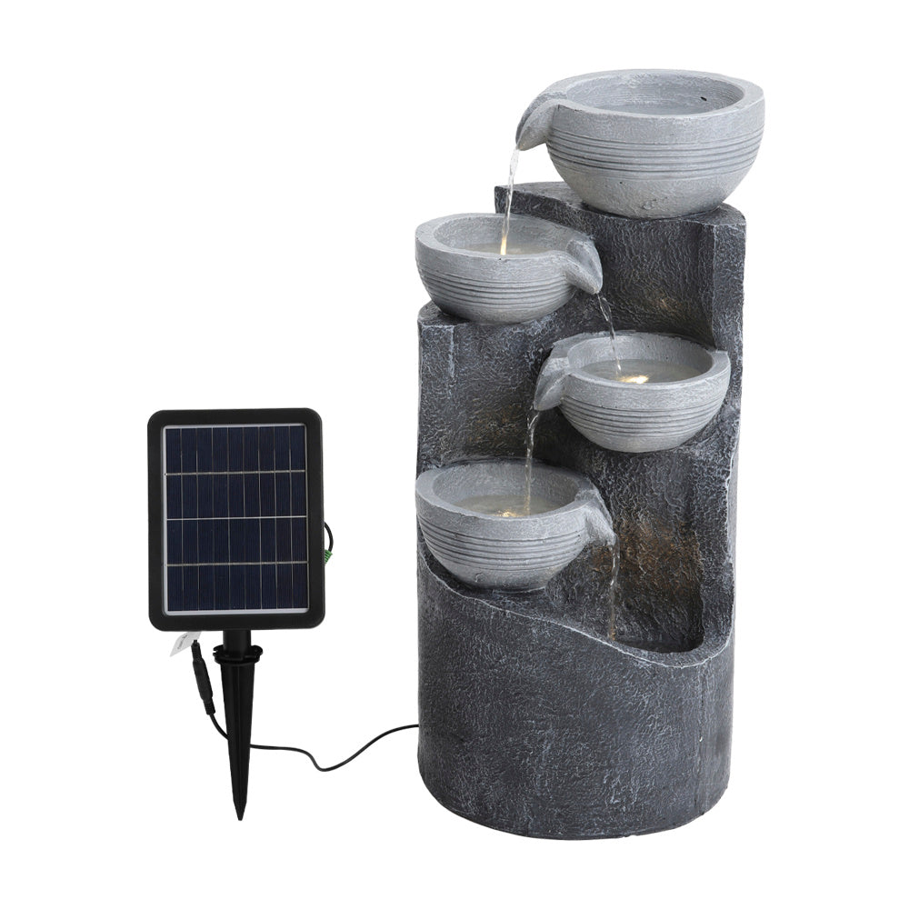 Garden Sanctuary Outdoor Solar-Powered Water Fountain Rockery Decor, A ...