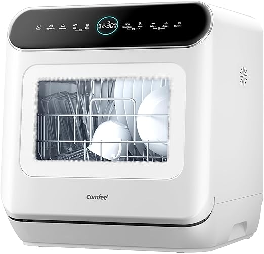 White Countertop Dishwasher with A Visible Door, AJ0709 – EVER STRONG