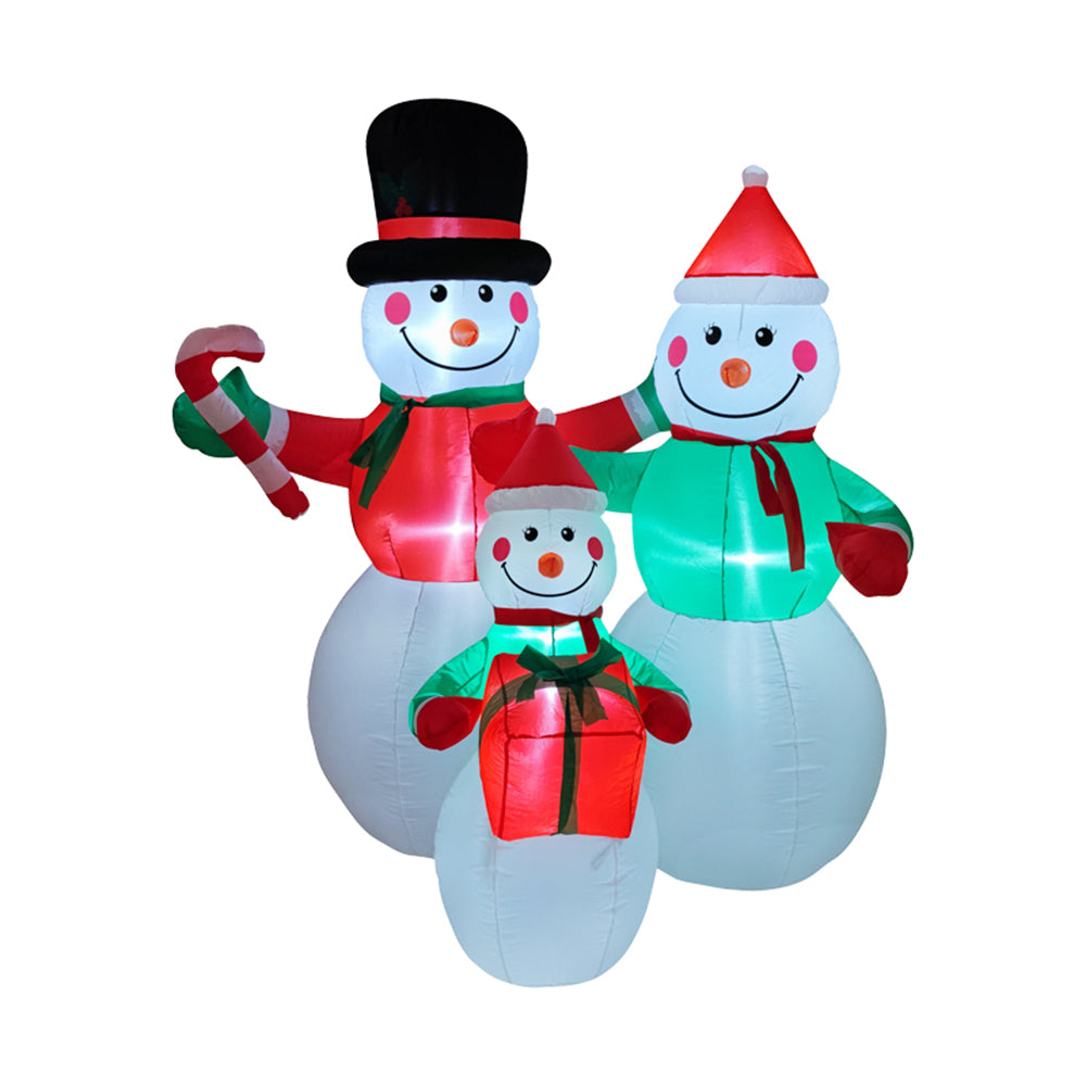 6ft Christmas Inflatable Snowman Family Decorations with LED Lights, I ...