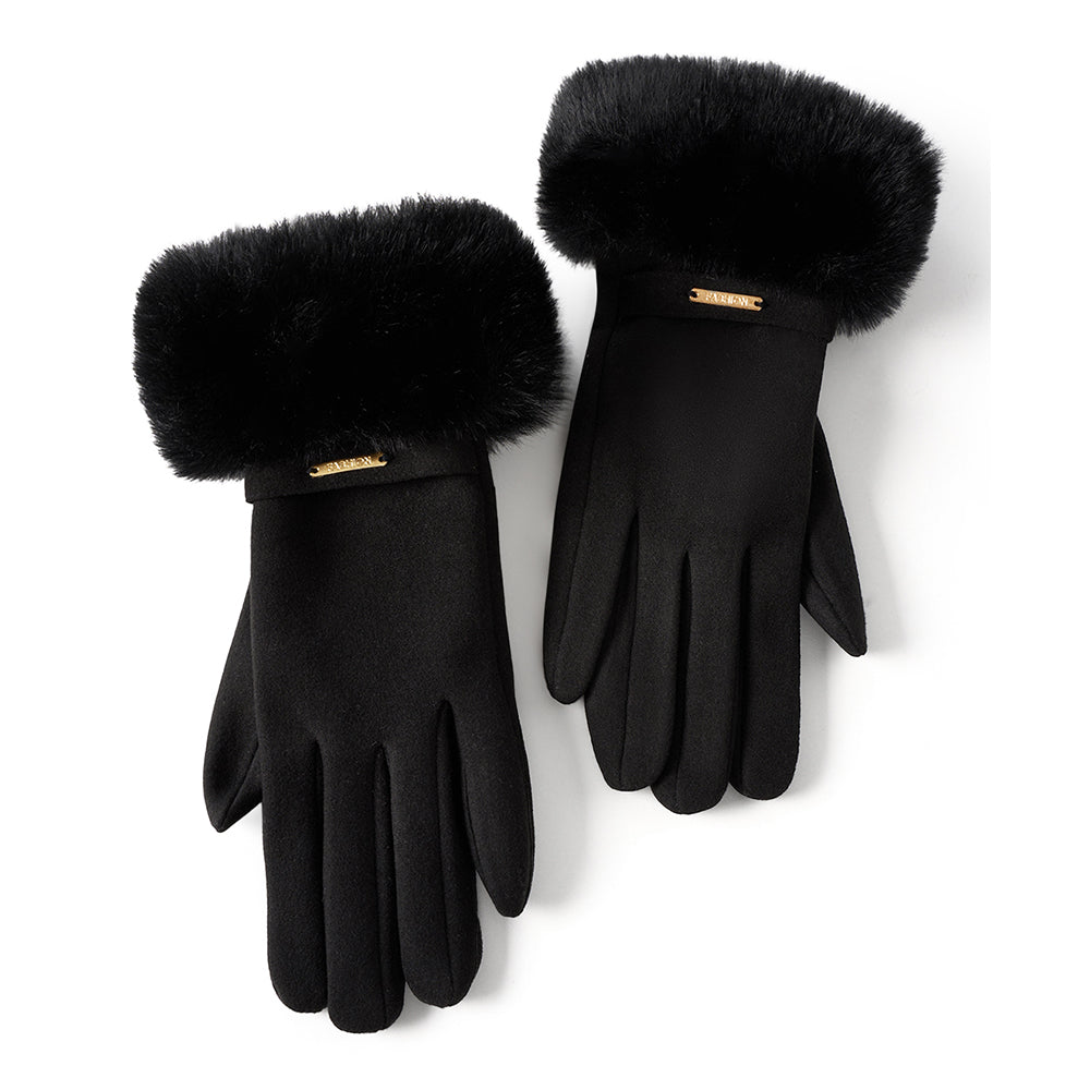 Touchscreen Full Finger Thickened Gloves with Faux Fur Cuffs, CA290123 ...