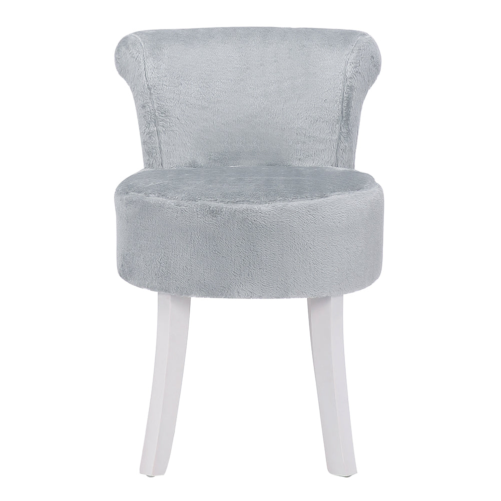 Livingandhome Modern Plush Upholstered Dressing Table Chair with White ...