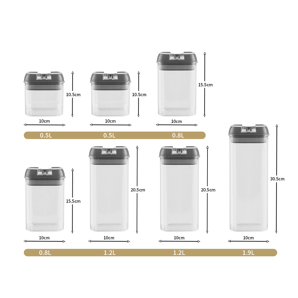 7Pcs Airtight Food Storage Containers with Clasp Lids, CT0435(Ver.2 ...