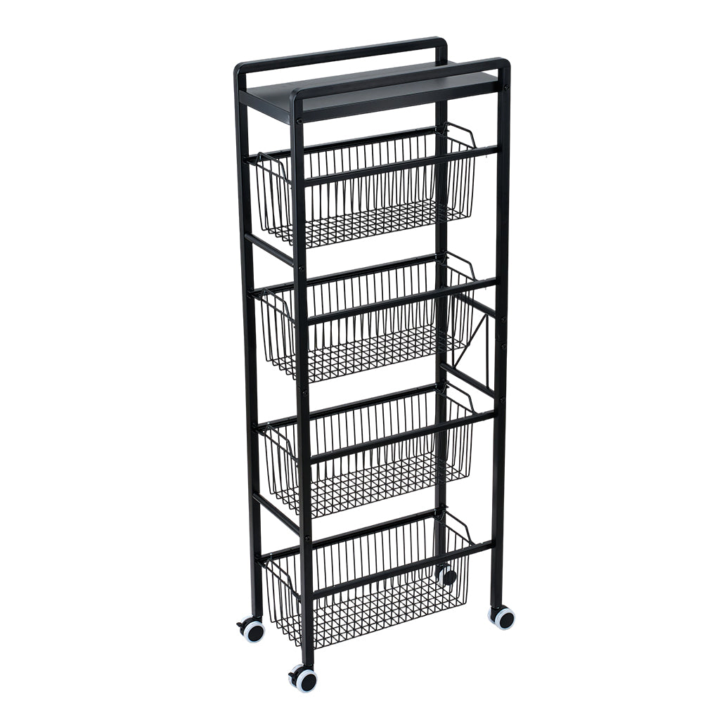 5-Tier Kitchen Storage Trolley with Pull-Out Baskets, HM320303 (Ver.2 ...