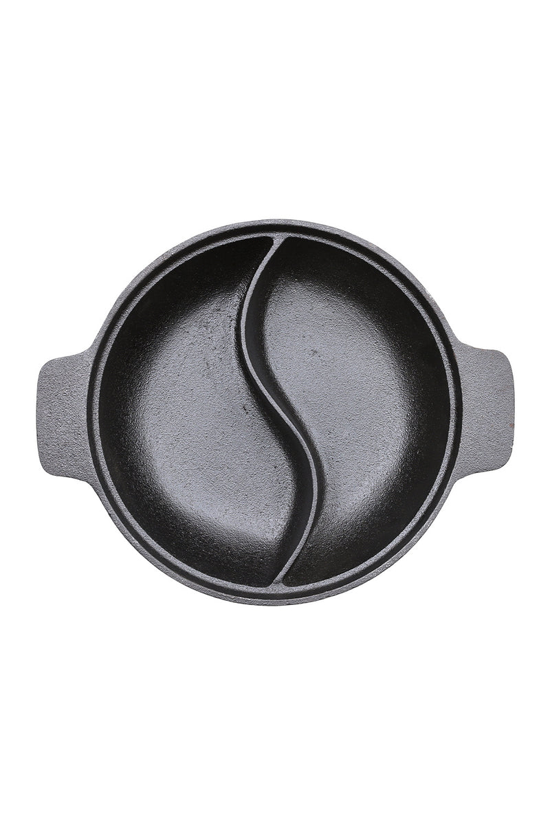 Livingandhome Black Cast Iron Hot Pot with Divider, WB0043 – EVER STRONG