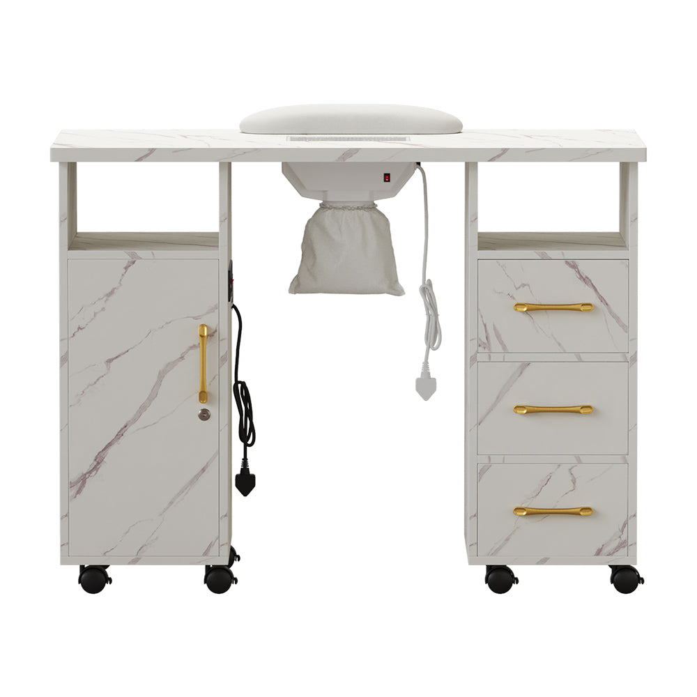 Professional Mobile Manicure Table with Built-in Dust Collector and Ch ...