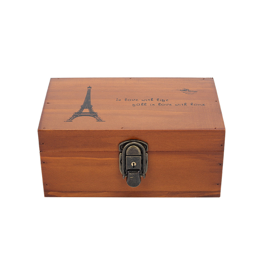 Livingandhome Retro Wooden Lockable Storage Box, SC0799 – EVER STRONG