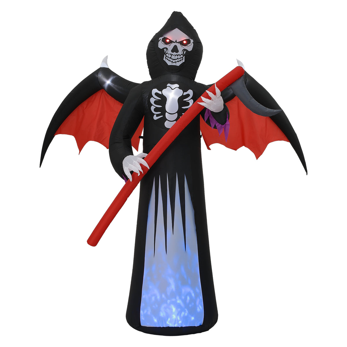 8FT Halloween Inflatable Grim Reaper with Built-in LED Lights, HF1098 ...