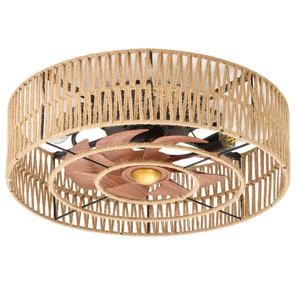Rattan Ceiling Fan Light with Remote Control, LI210036 – EVER STRONG