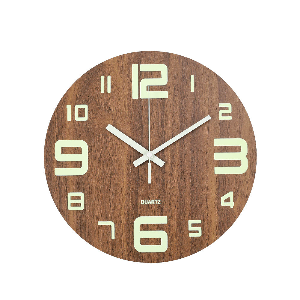 Lifeideas Modern Luminous Wood Silent Wall Clock, SC1787 – EVER STRONG