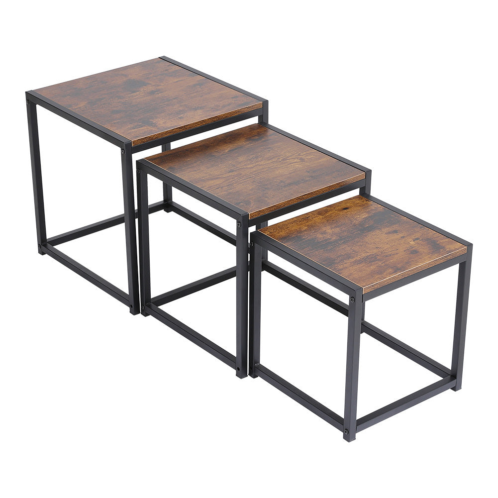 Set of 3 Industrial Square Nesting Side & Coffee Tables, XY0235 – EVER ...