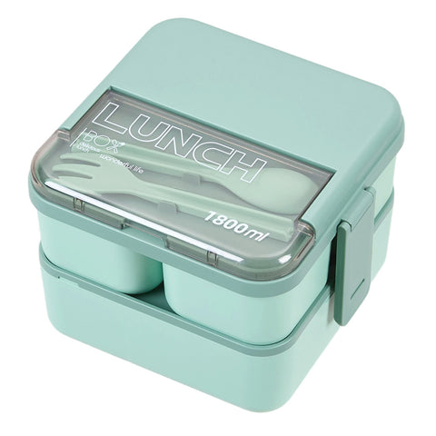 1.8L Two-Layer Lunch Box with Fork and Spoon, HS320105 – EVER STRONG