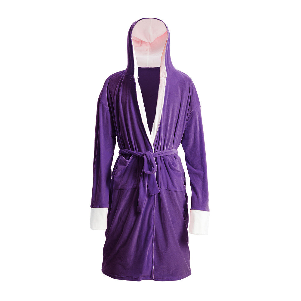 Sheonly Contrast Colour Flannel Hooded Bath Robe, SC0466 – EVER STRONG