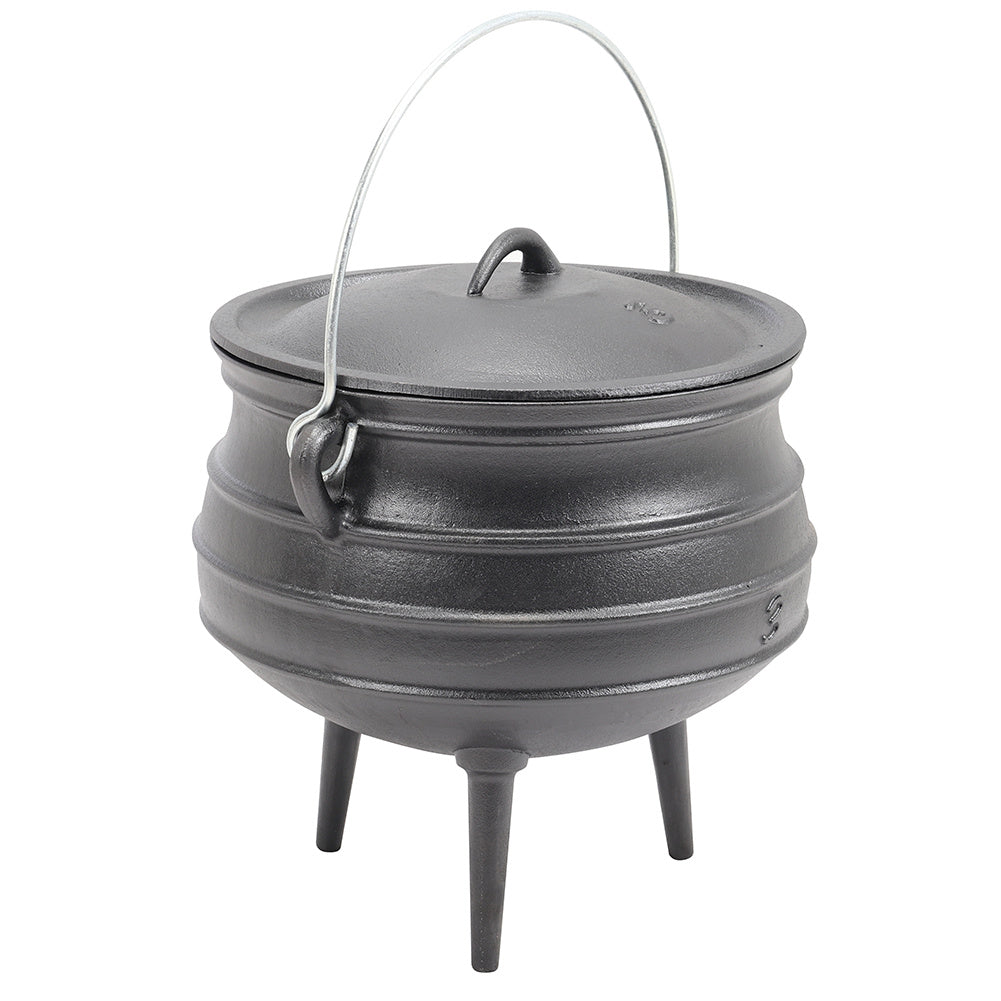 Livingandhome 8L Cast Iron Potjie Pot with Lid for Outdoor, CX0446 ...
