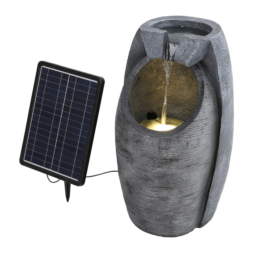 Garden Sanctuary Outdoor Solar-Powered Water Fountain Rockery Decor, A ...