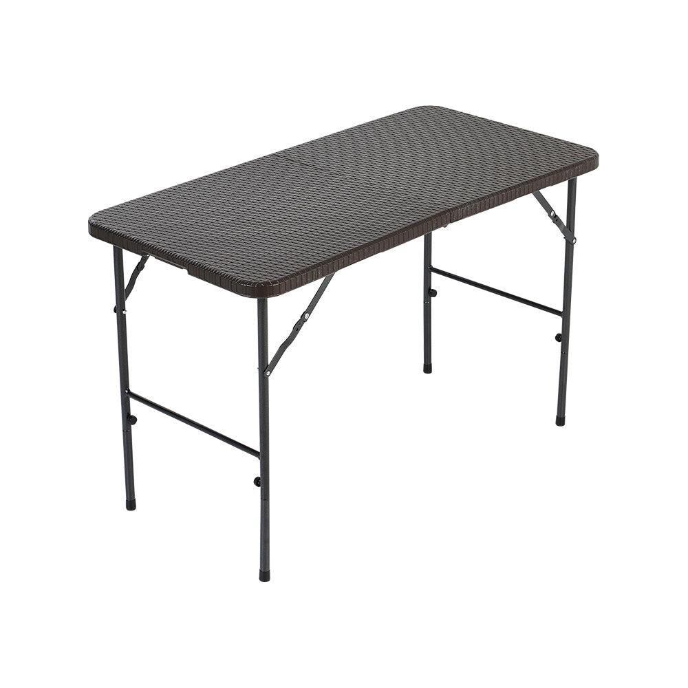 Livingandhome Rectangular Rattan Plastic Folding Table Black, AI1099 ...