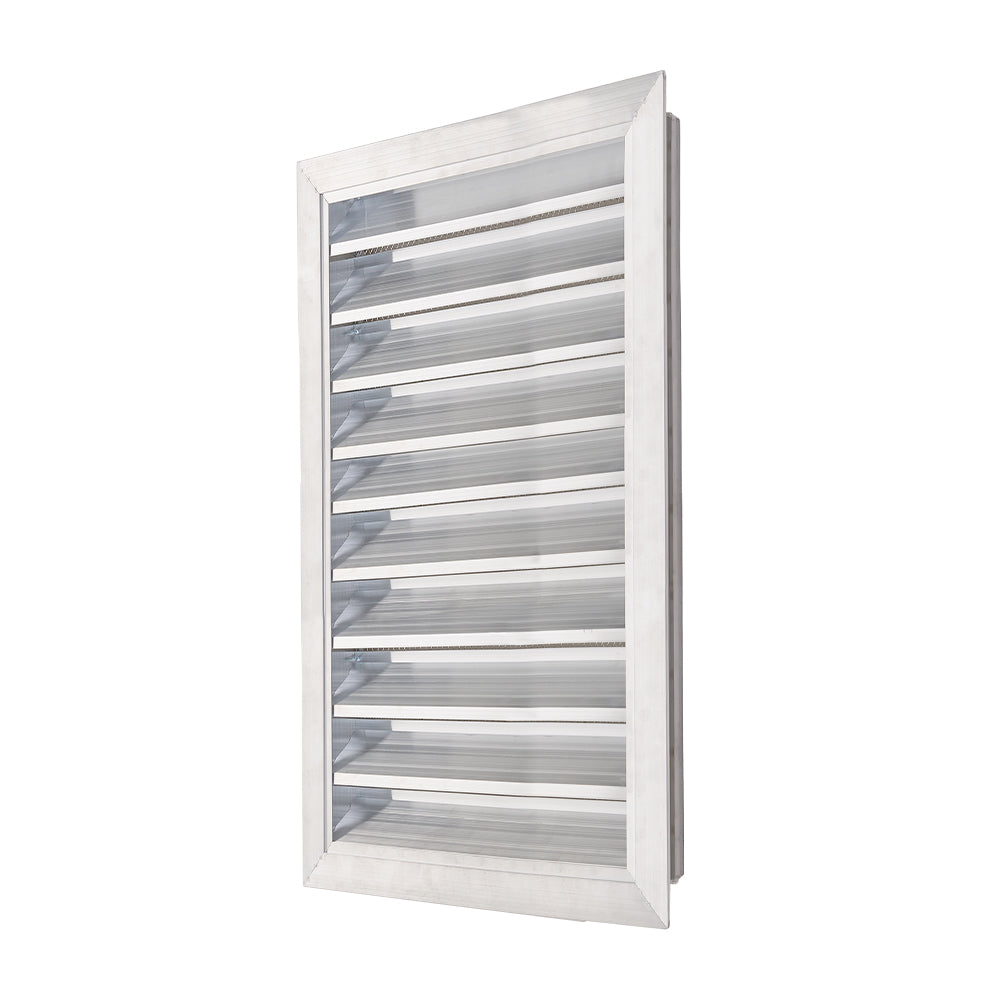 Weather Fixed Louvre Ventilation Grille Aluminium Finish with Mesh, JC ...