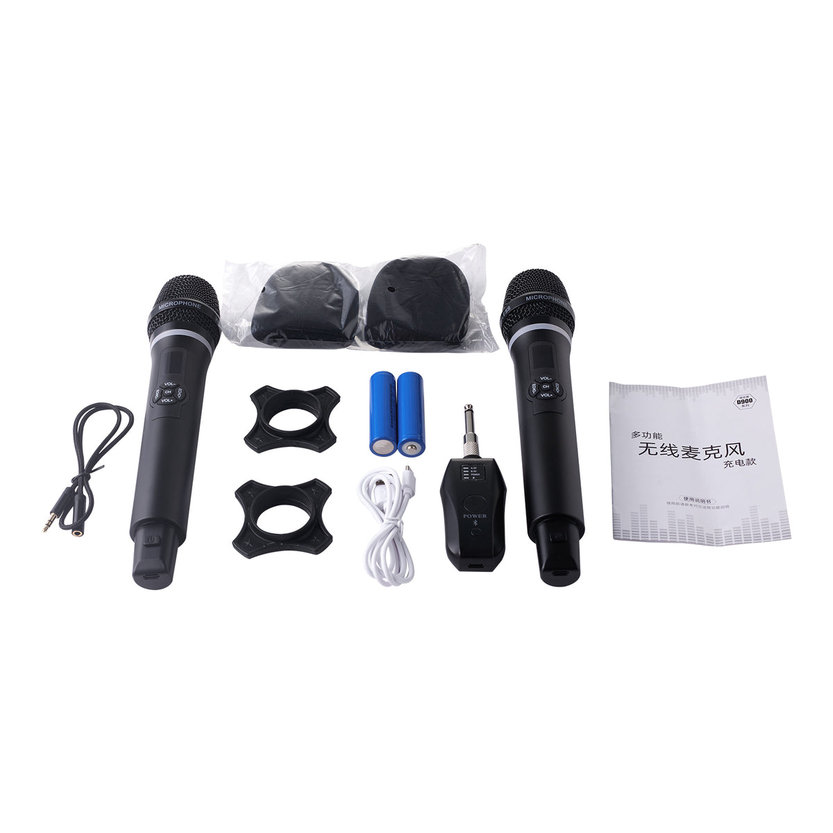 Dual-Microphone Wireless System with bluetooth Receiver, HY0009 – EVER ...