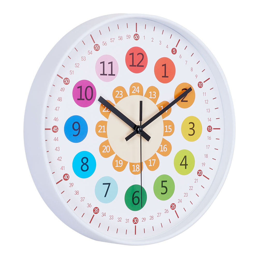 12-inch Brightly Coloured Dual-Scale Battery Operated Wall Clock, SC20 ...