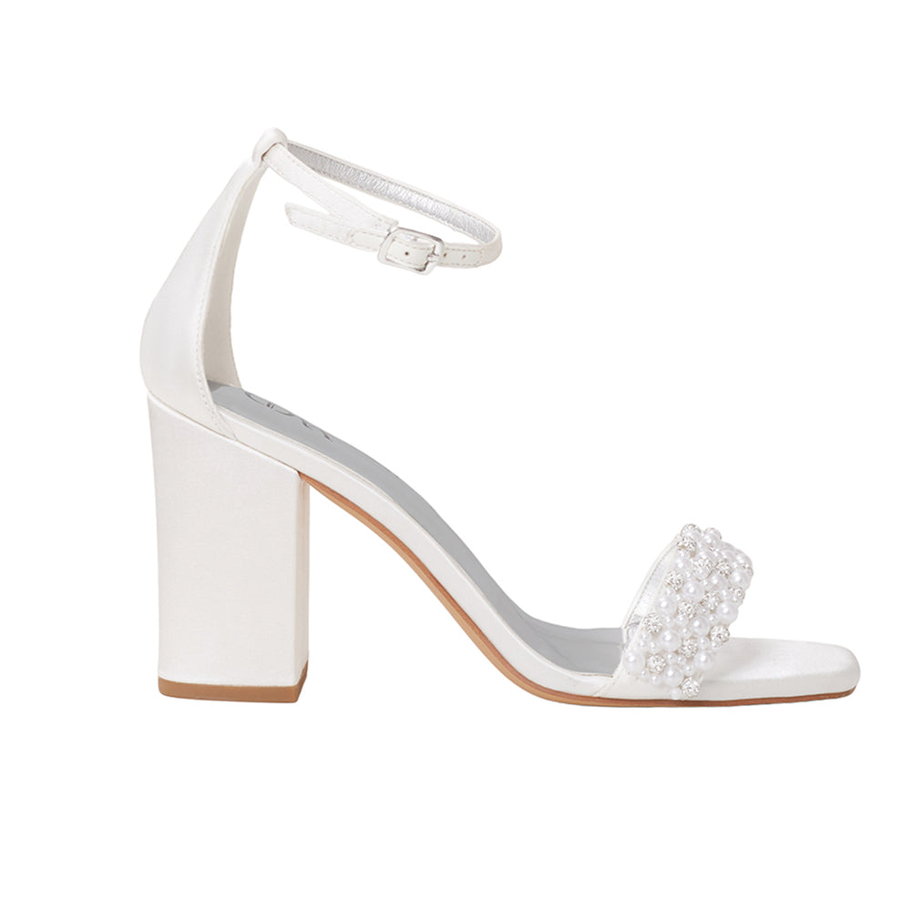 Pearl Embellished High Heel Sandals, CS300209 – EVER STRONG