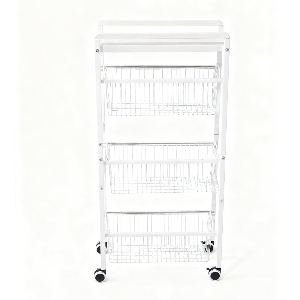 4-Tier Kitchen Storage Trolley with Pull-Out Baskets, HM320300 – EVER ...