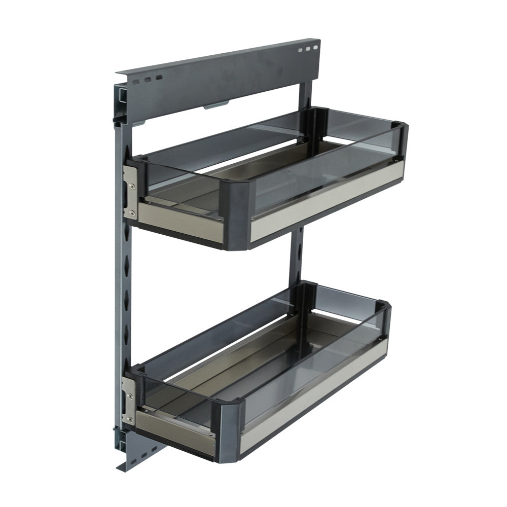 2-Tier Kitchen Pull Out Glass Shelf for Cabinet, FI1057 – EVER STRONG