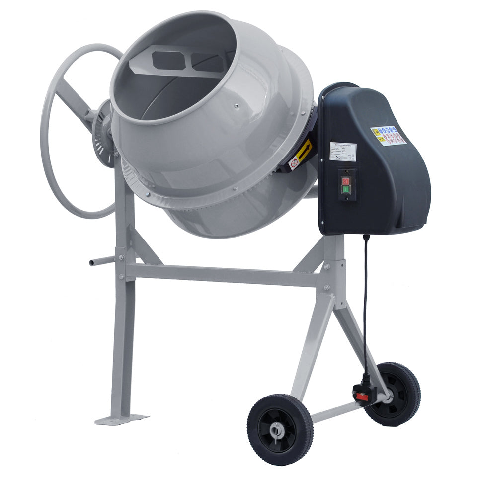 140L Grey Electric Concrete Cement Mixer with Wheels, PM0414 – EVER STRONG