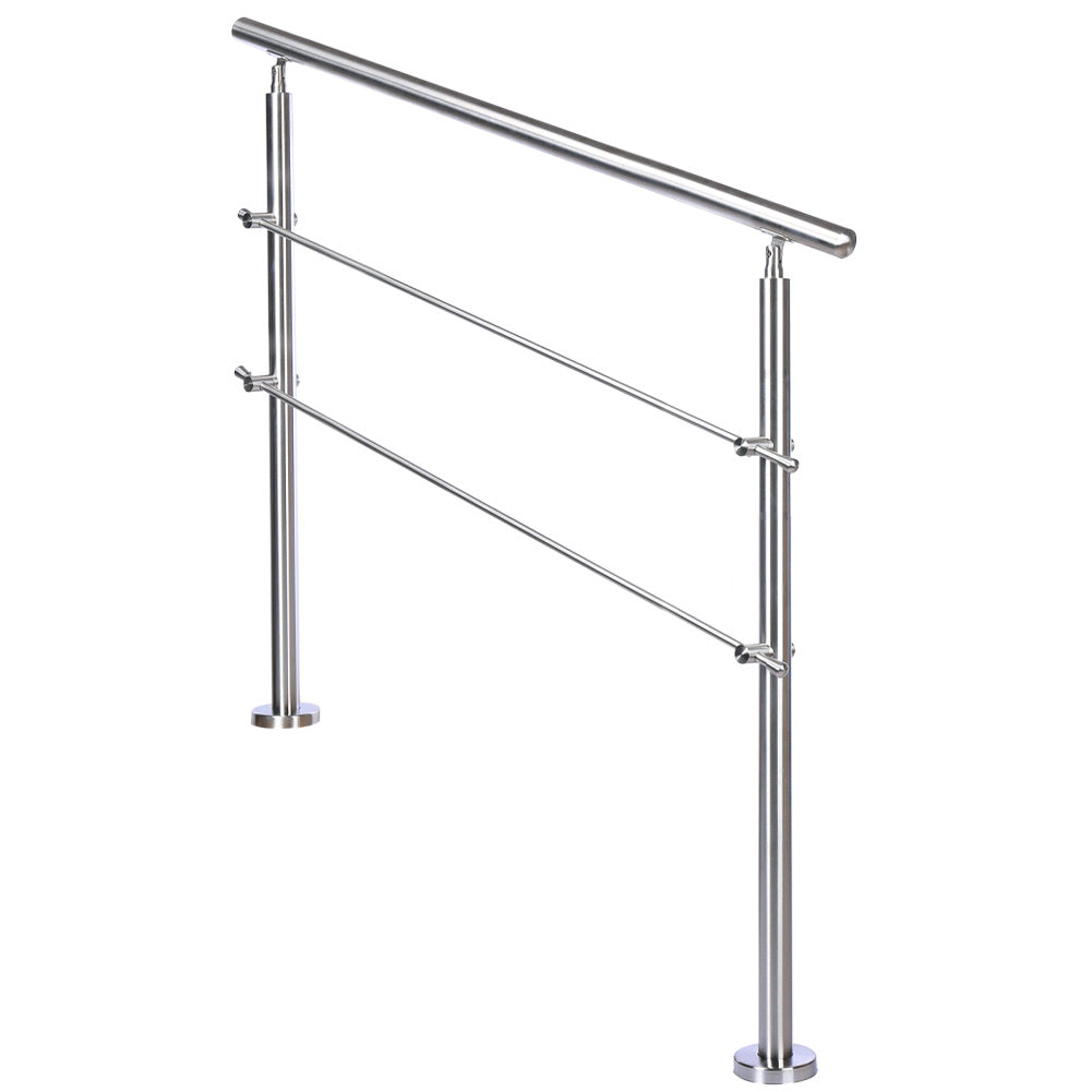 Livingandhome Silver Floor Mount Stainless Steel Handrail for Slopes a ...