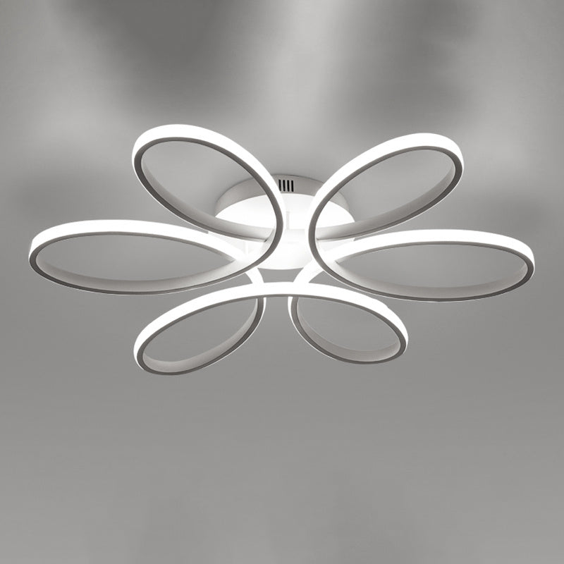 Livingandhome Modern Acrylic Petal LED Semi Ceiling Light, LG0422 ...