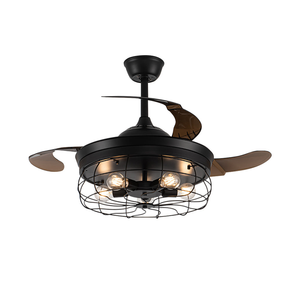 Livingandhome Caged Farmhouse Style Ceiling Fan with Lights, DM0343 ...